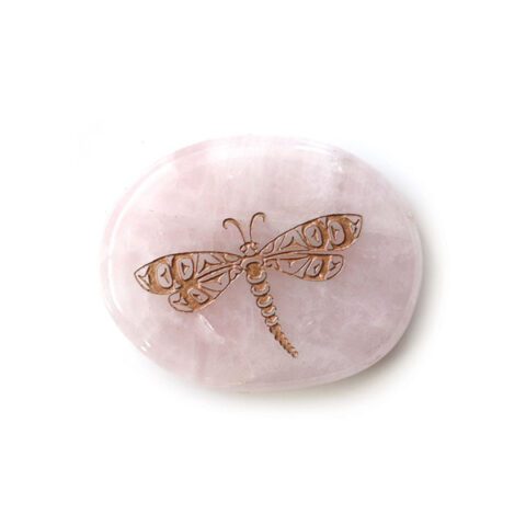 Spirit Stone (Rose Quartz) - Dragonfly Design | BC Native Arts