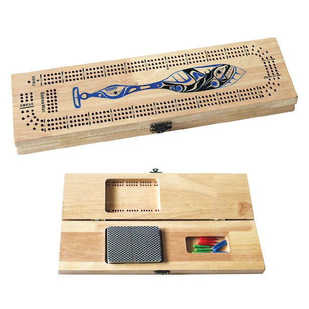Cribbage Board (3-track) – Orca Whale Paddle Design | BC Native Arts